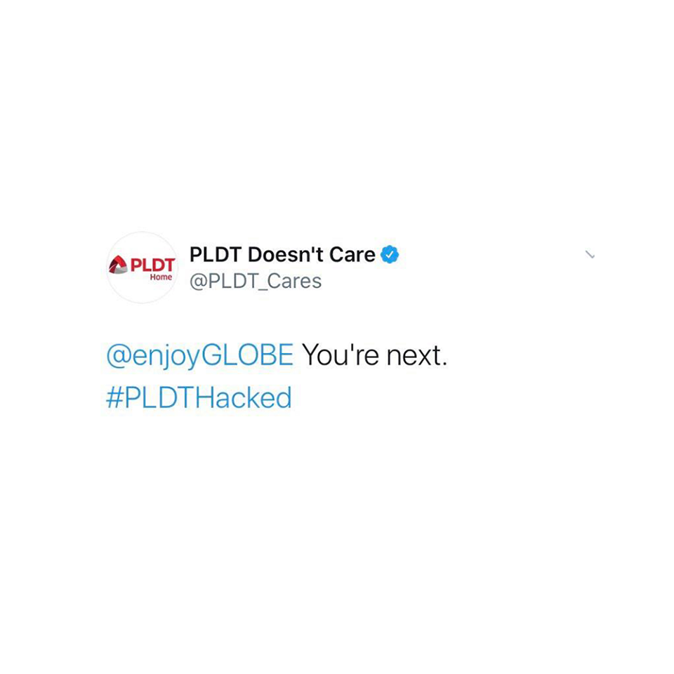 PLDT customer service Twitter hacked | PLN Media