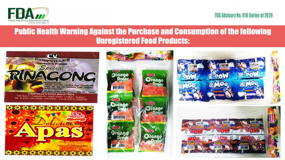 FDA releases warning against 15 unregistered food products | PLN Media