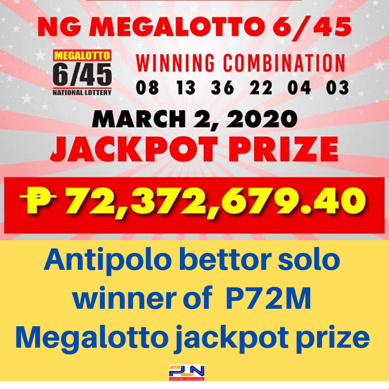 Antipolo bettor solo winner of P72M Mega Lotto jackpot | PLN Media